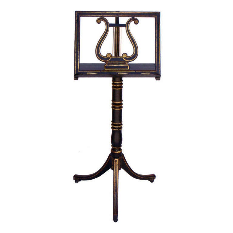 Regency Painted and Gilt Decorated Music Stand, circa 1810 at 1stDibs