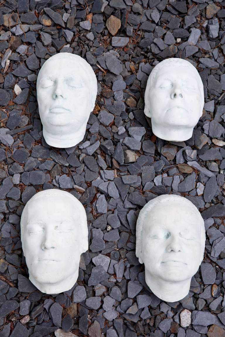 Collection of 12 Rare Plaster Masks of Human Faces from Belgium, circa ...