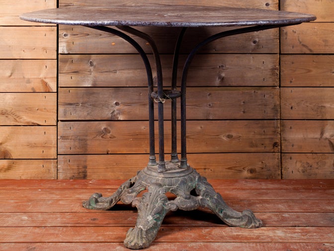 Antique French Iron Table with Cast Iron Base, circa 1890 at 1stDibs ...