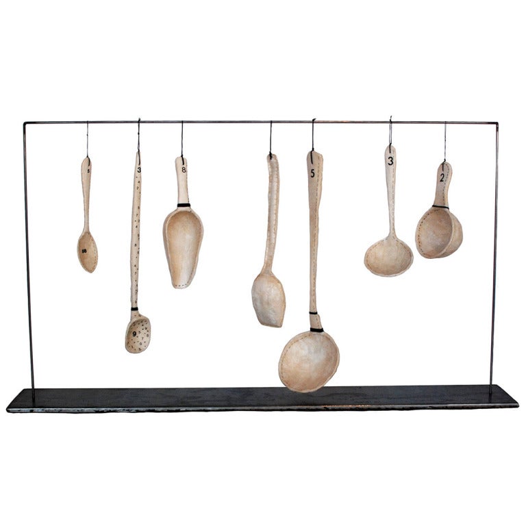 Paper Mache Kitchen Utensils on Steel Base For Sale at 1stDibs