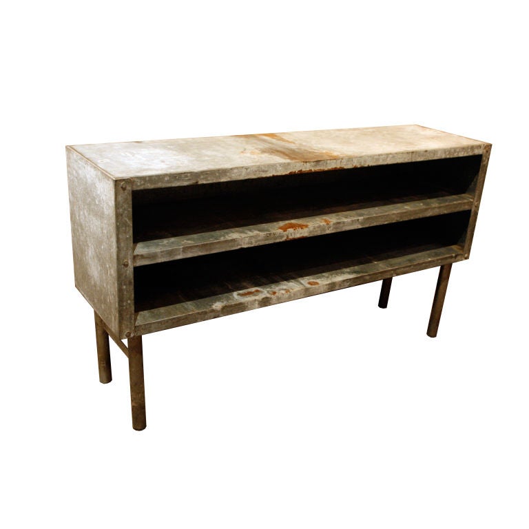 Vintage Galvanized Console at 1stDibs