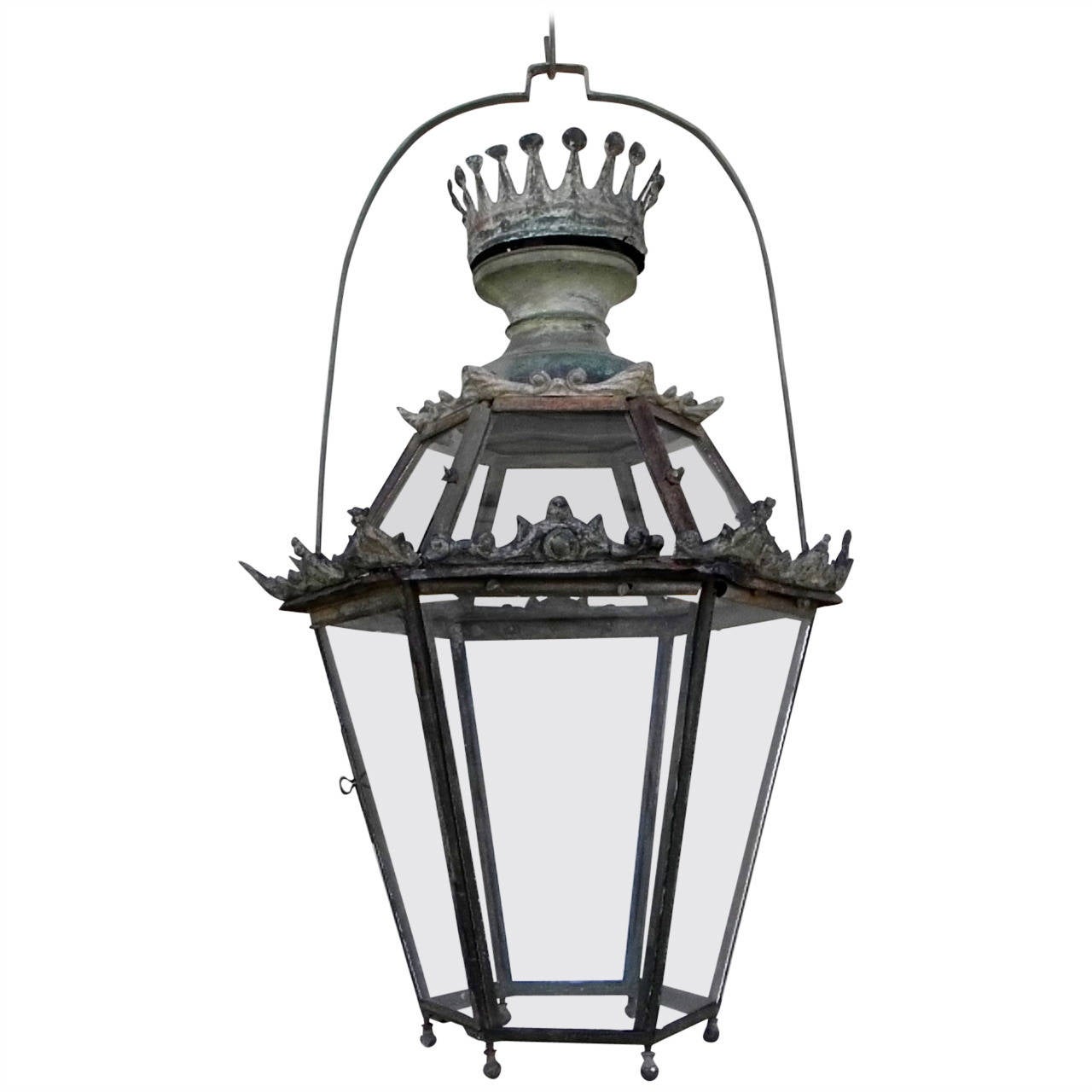 Antique Spanish Lantern with Crown at 1stDibs