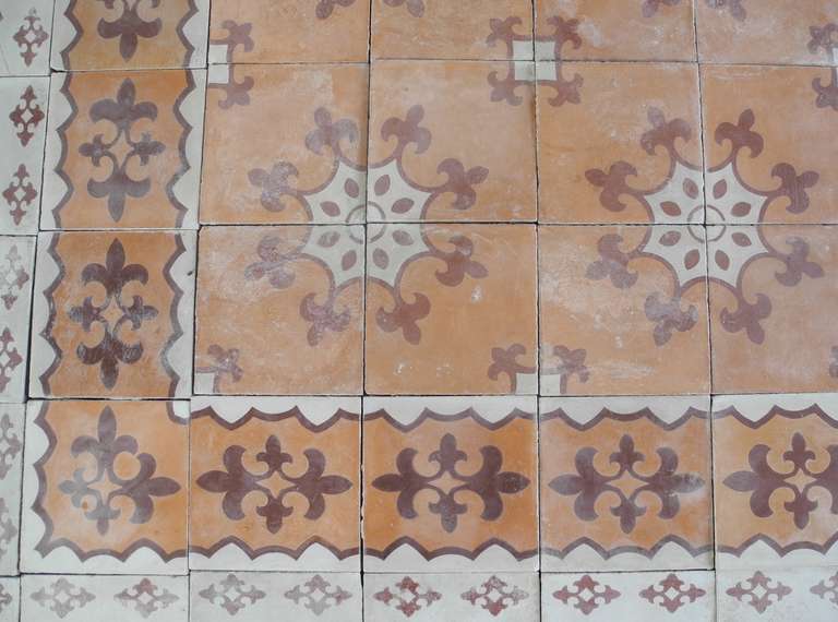 Reclaimed 19th Century Tile Tapis For Sale at 1stDibs