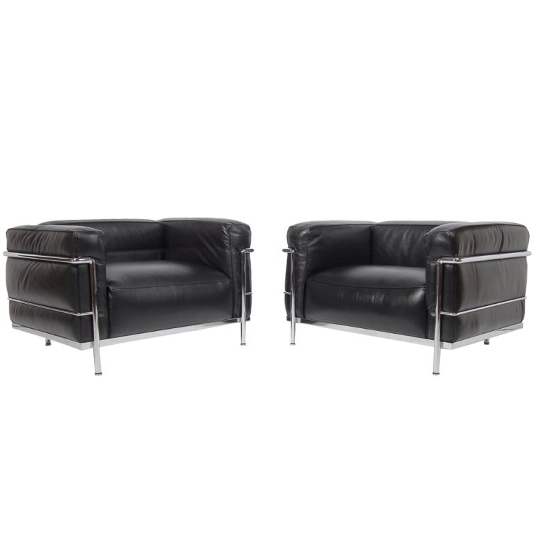 Pair of LC-3 Grand Confort Chairs by Le Corbusier at 1stDibs