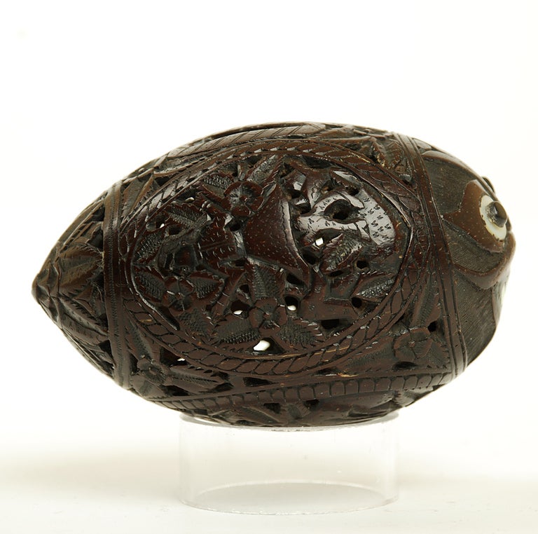 A Rare Late 19th century Hand Carved Mexican Coconut Bank at 1stDibs