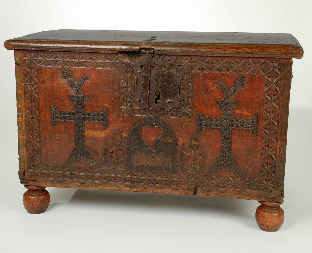 Stunning 18th Century Spanish Colonial Six-Panel Arcon, Chiapas, circa ...
