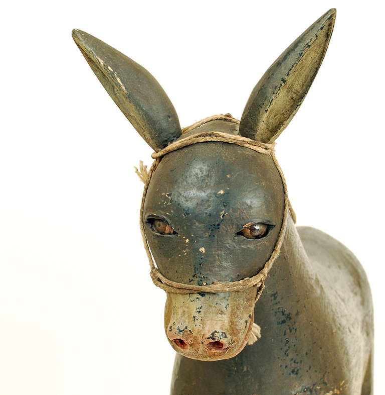 Large Antique Mexican Creche Burro For Sale at 1stDibs