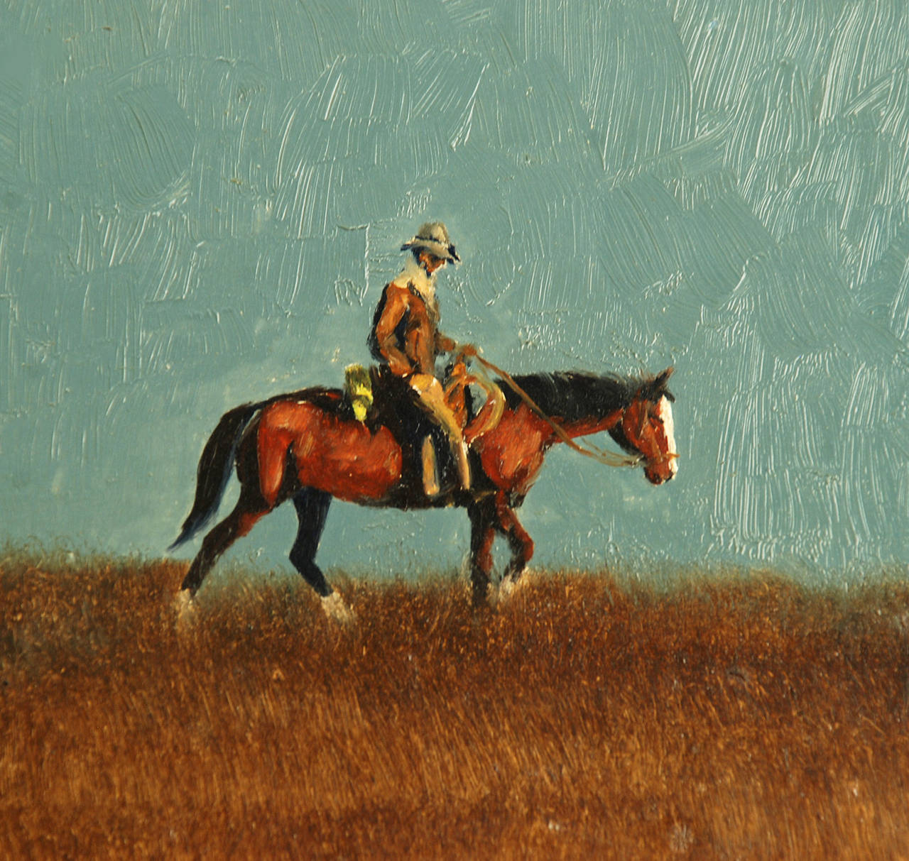 Vintage Gerald Farm Oil Painting of a Cowboy at 1stDibs | gerald farm ...