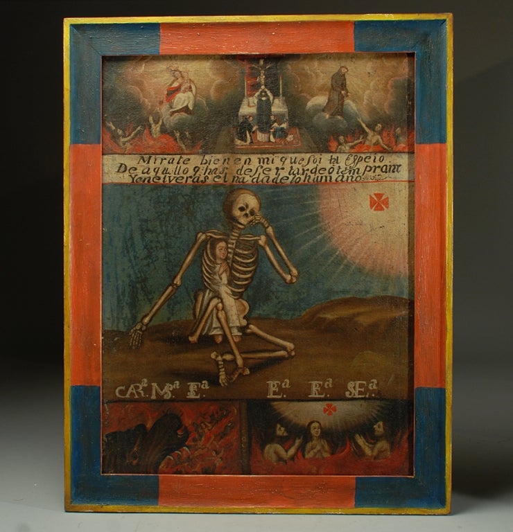 Rare Spanish Colonial Oil on Canvas - Nothingness of Man at 1stDibs