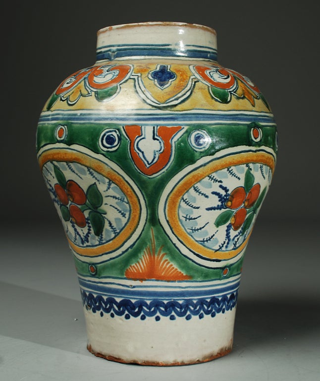 A Good, Large Mid 19th Century Mexican Talavera Poblana Jarron at 1stDibs