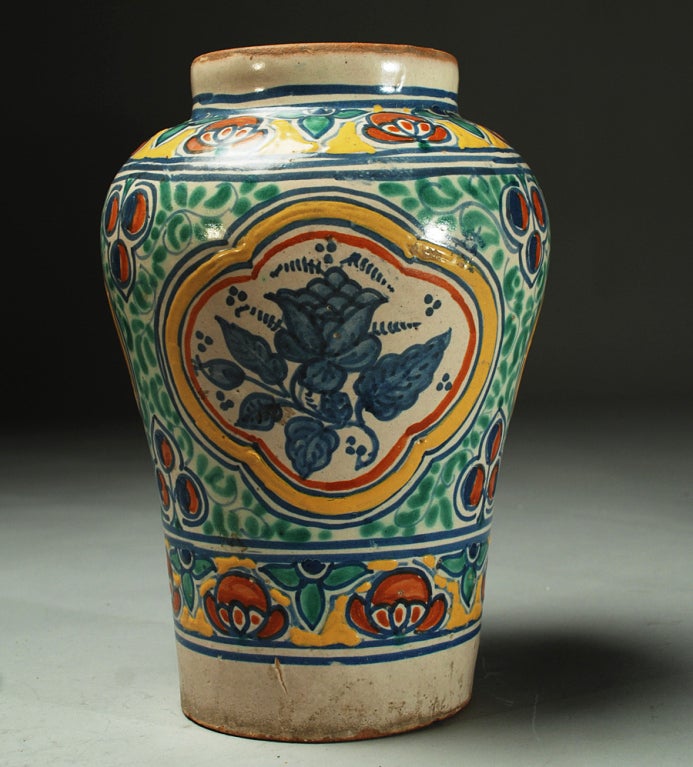 19th Century Mexican Talavera Poblana Jarron - Ex Andy Warhol at 1stDibs