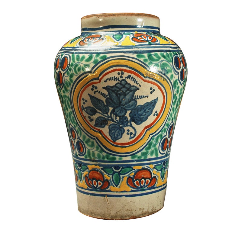 19th Century Mexican Talavera Poblana Jarron - Ex Andy Warhol at 1stDibs