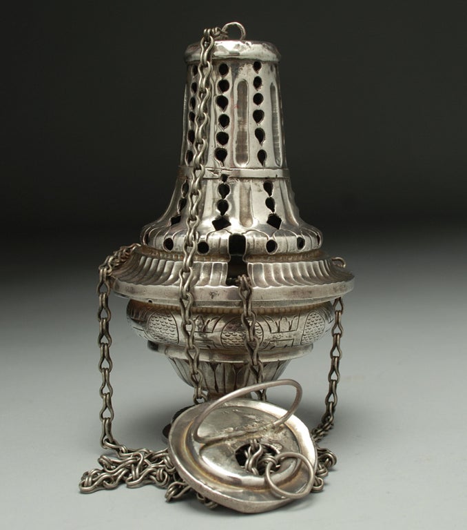 18th Century Spanish Colonial Silver Incensario - Incense Burner at 1stDibs