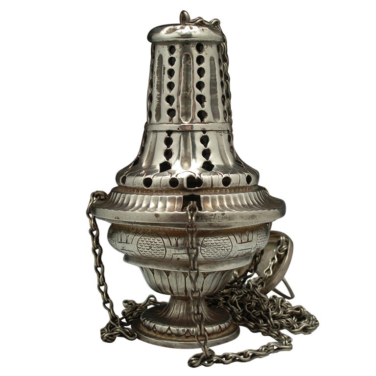 18th Century Spanish Colonial Silver Incensario - Incense Burner at 1stDibs