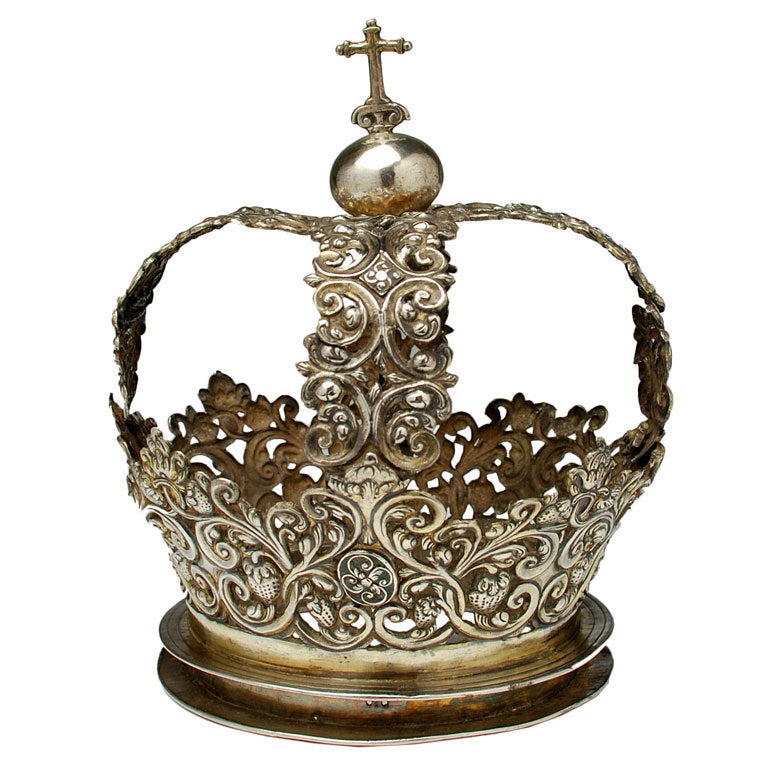 Large 18th Century Spanish Colonial Silver Crown at 1stDibs