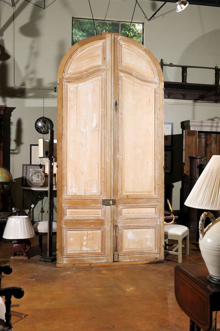 Monumental 19th Century French Crescent-Top Paint Decorated Exterior ...