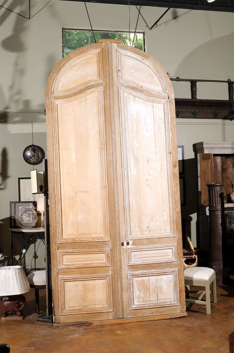 Monumental 19th Century French Crescent-Top Paint Decorated Exterior ...