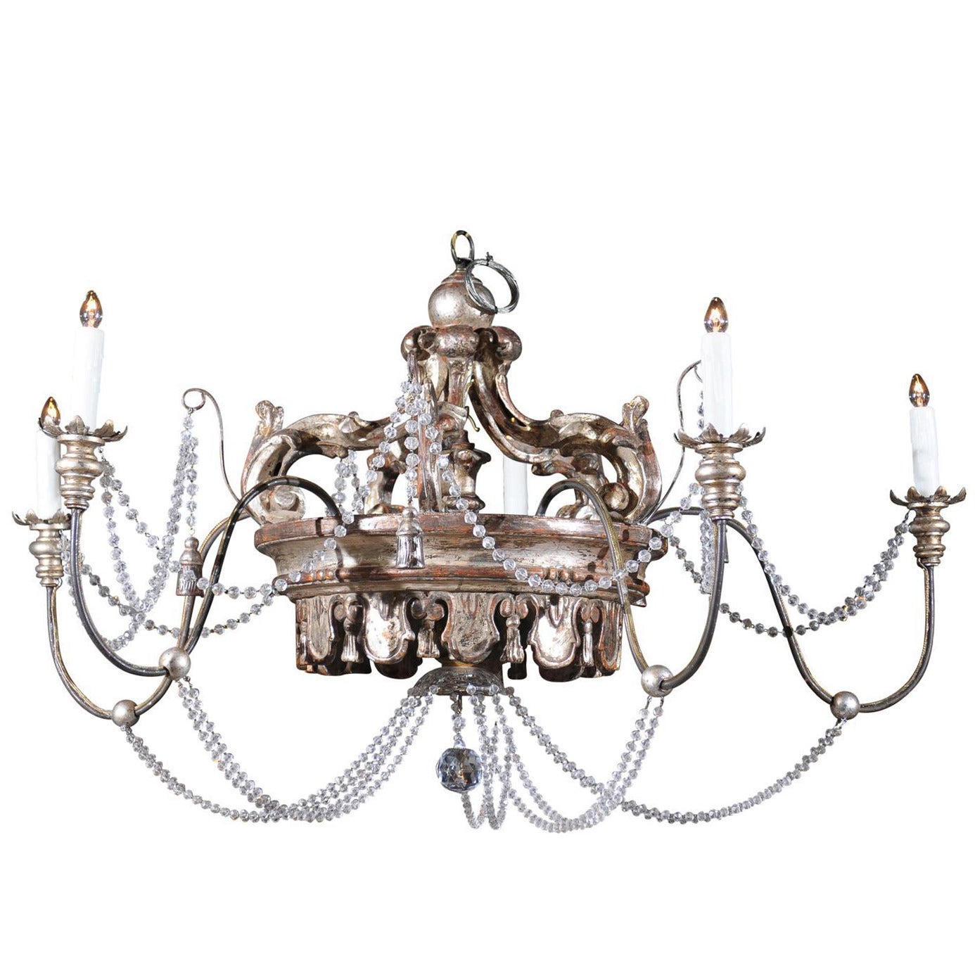Italian Silvergilt Crown Chandelier at 1stDibs
