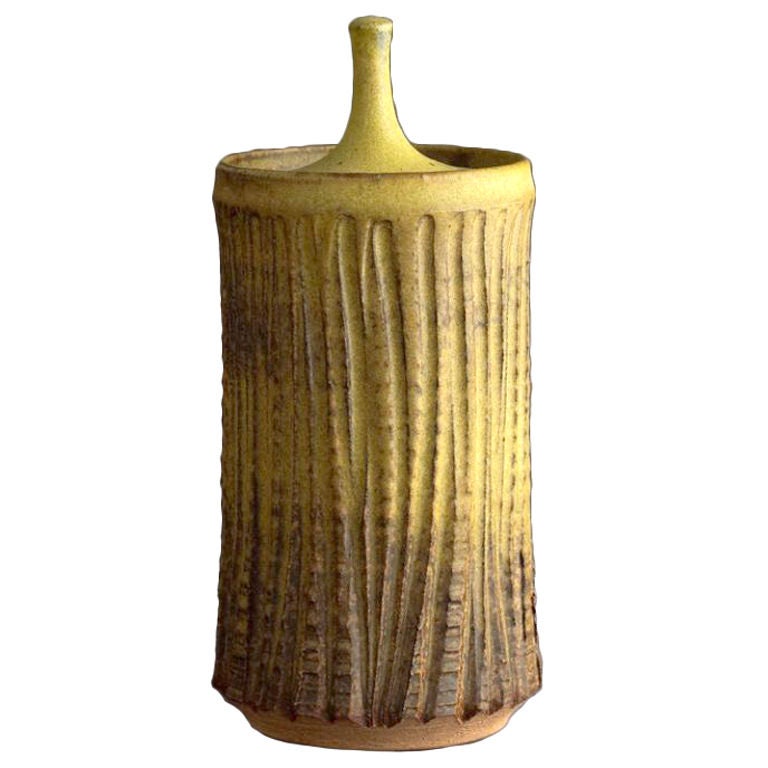 Tom McMillin Ceramic Yellow Vessel For Sale at 1stDibs