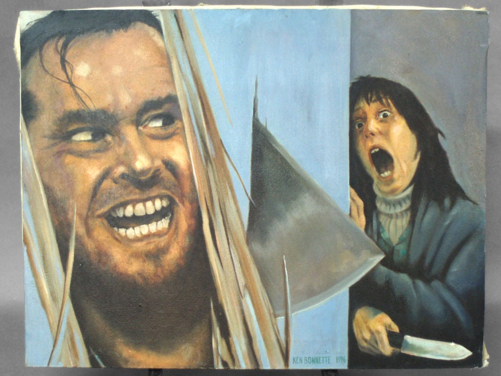 Here's Johnny The Shining Oil Painting Signed Ken Bonnette 1996 at 1stDibs