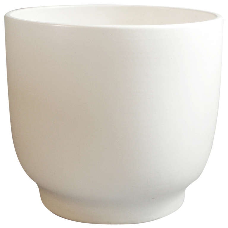 Large Matte White Planter Pot by Gainey Pottery at 1stDibs
