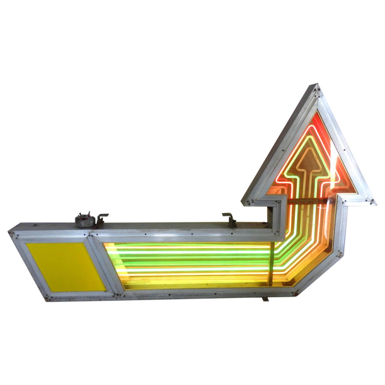 Large Two-Sided Multicolor Flashing Neon Arrow at 1stDibs