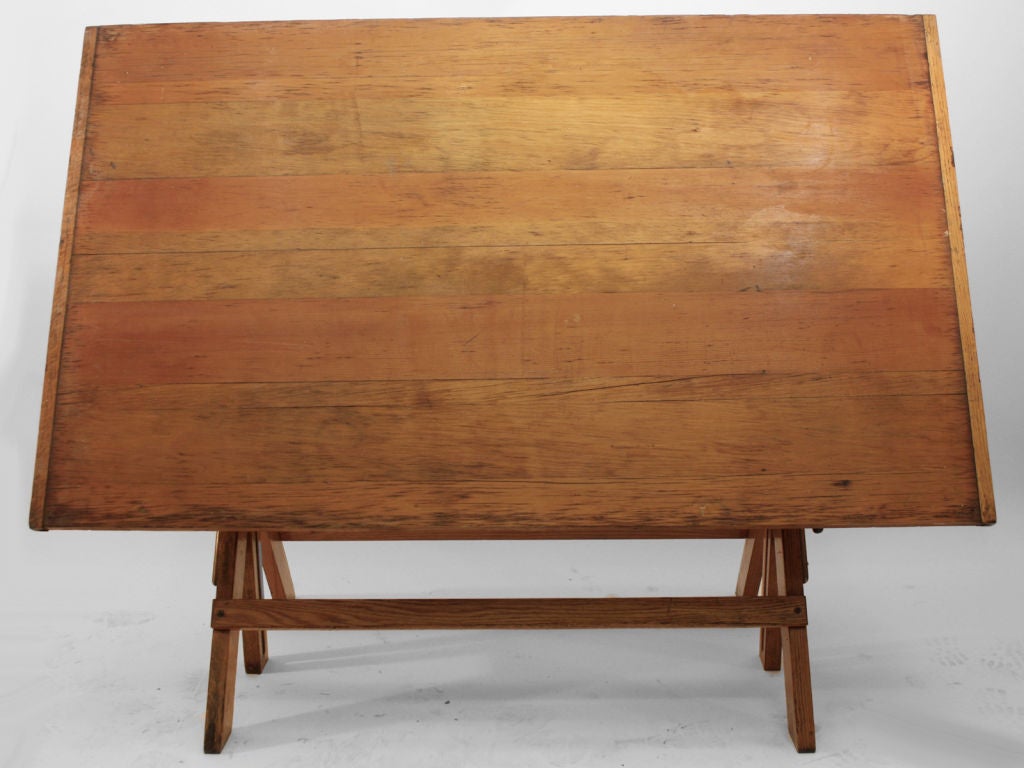 Large oak Drafting Table at 1stDibs