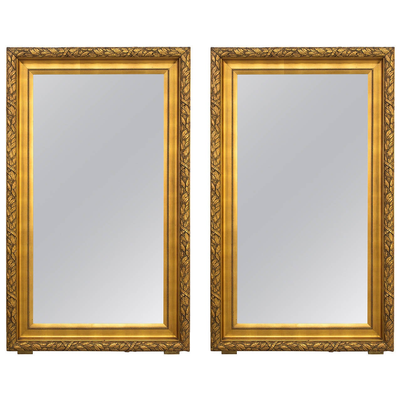 Similar Pair of Large French Giltwood Mirrors at 1stDibs