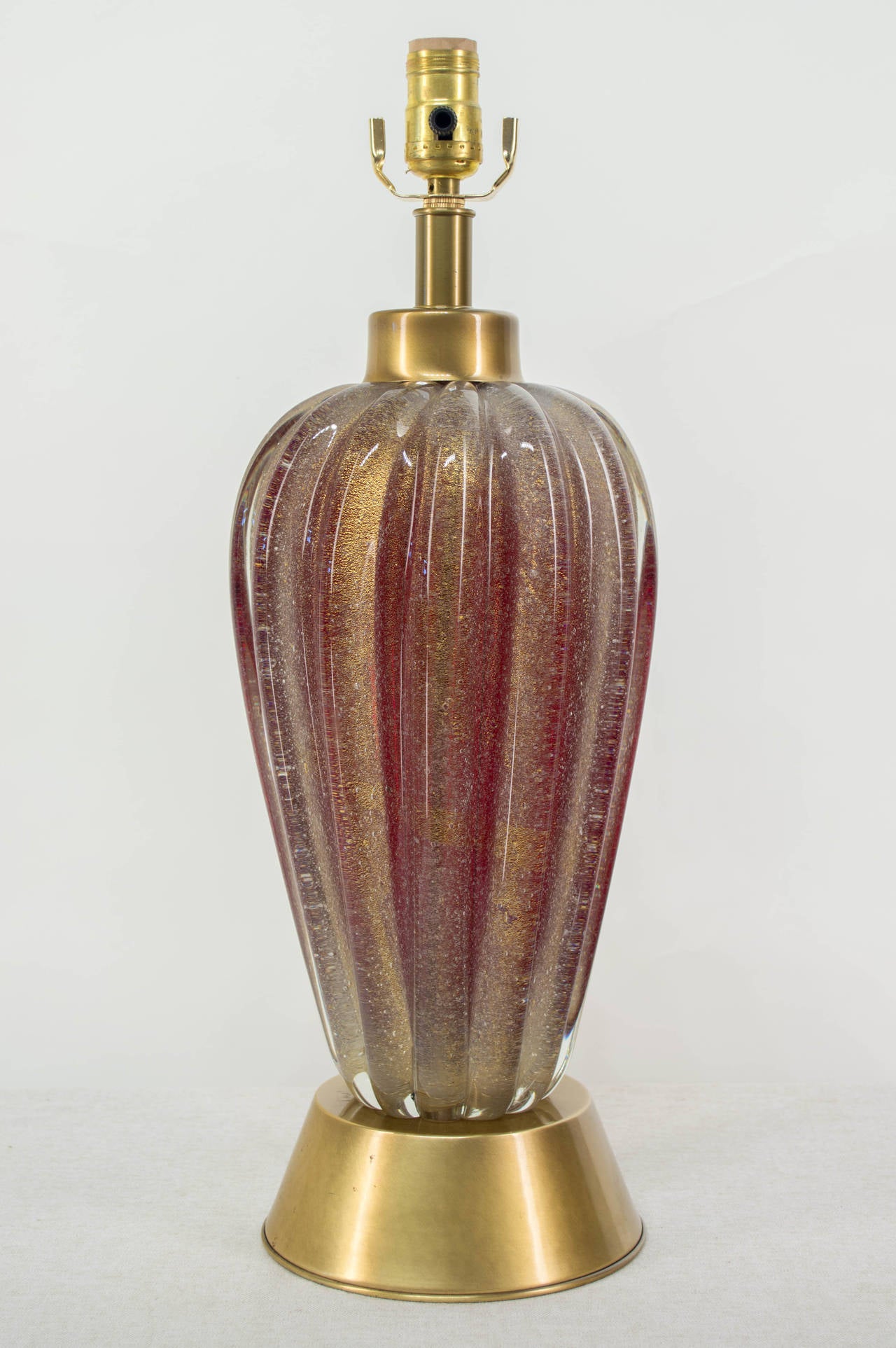 Rare Seguso Red Glass Lamp at 1stDibs