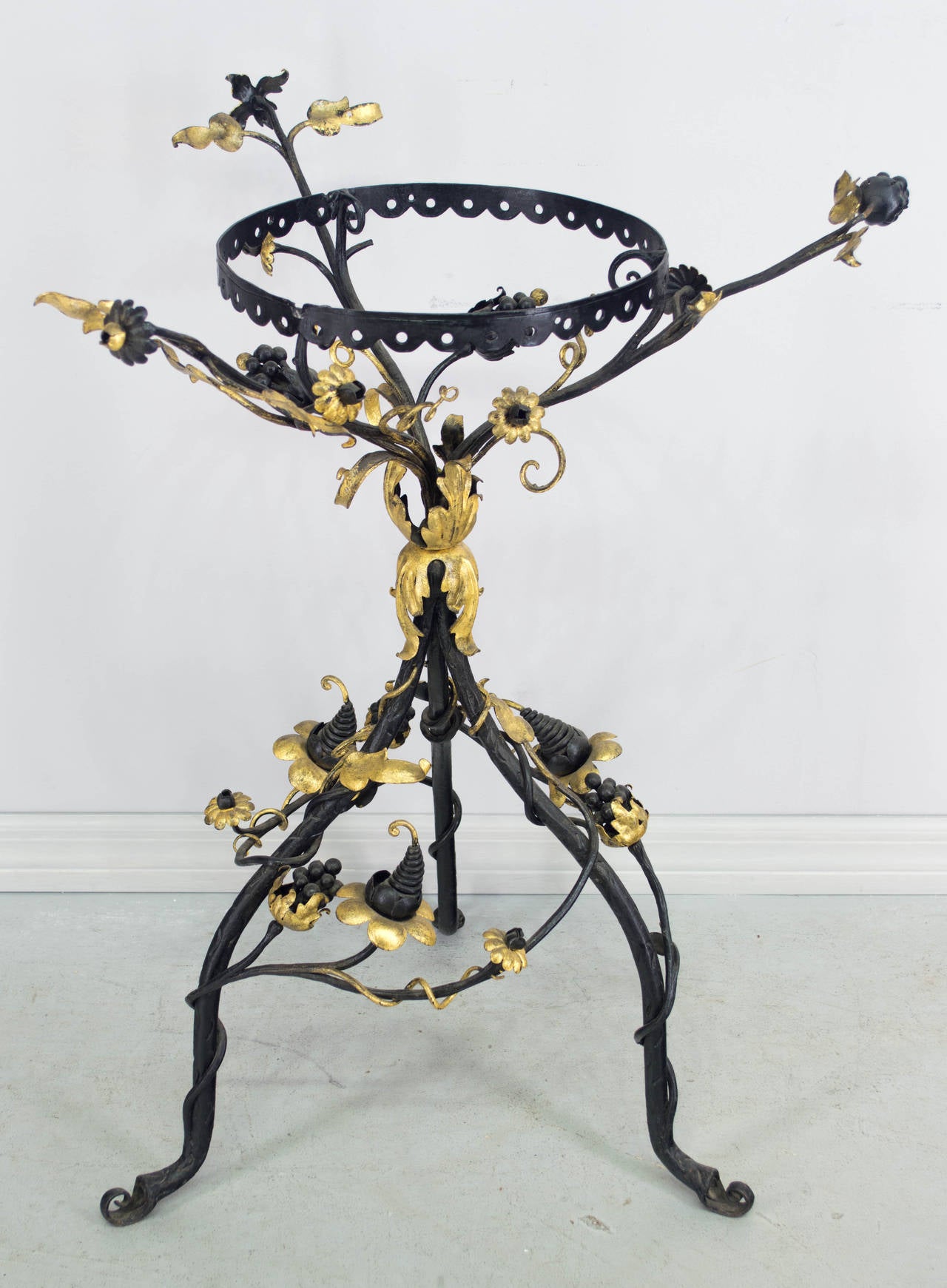 French Wrought Iron Gueridon or Side Table at 1stDibs