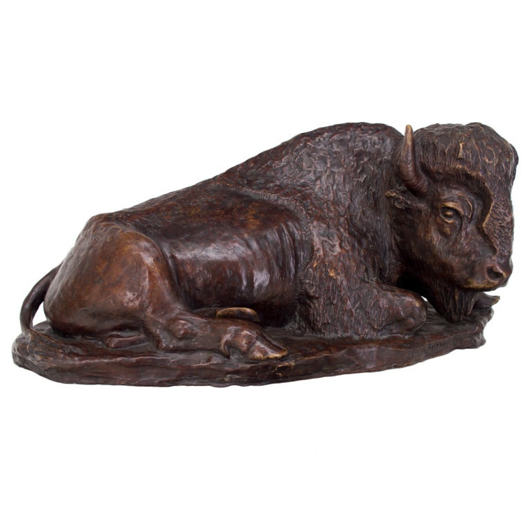 Large French 19th Century Bronze Bison at 1stDibs