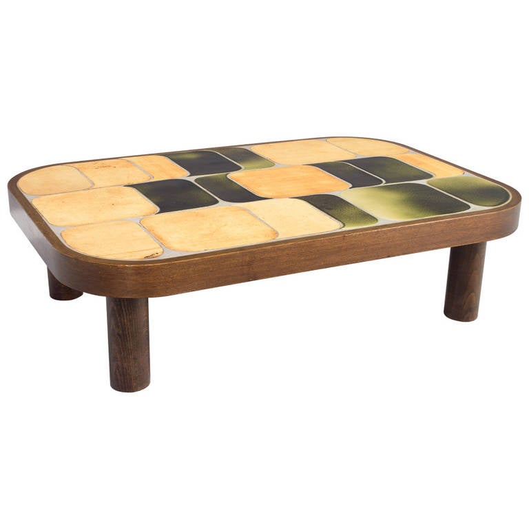 Roger Capron Ceramic Tile Table at 1stDibs