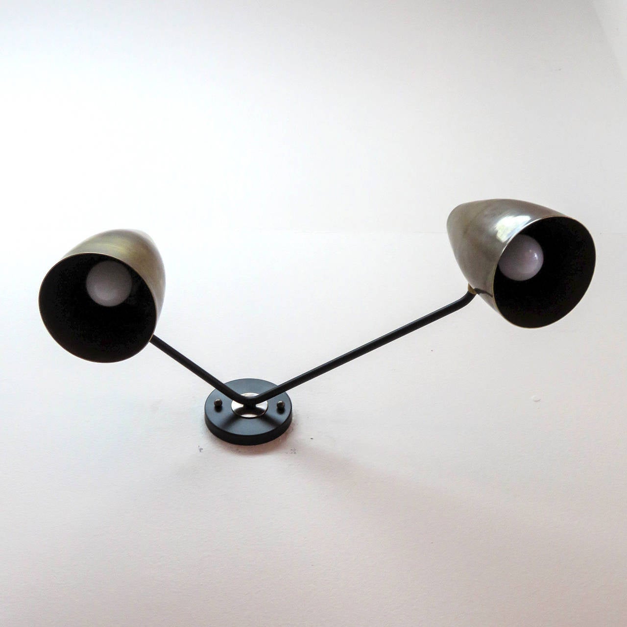 Double Arm Brass Wall Lights 'L3G' at 1stDibs