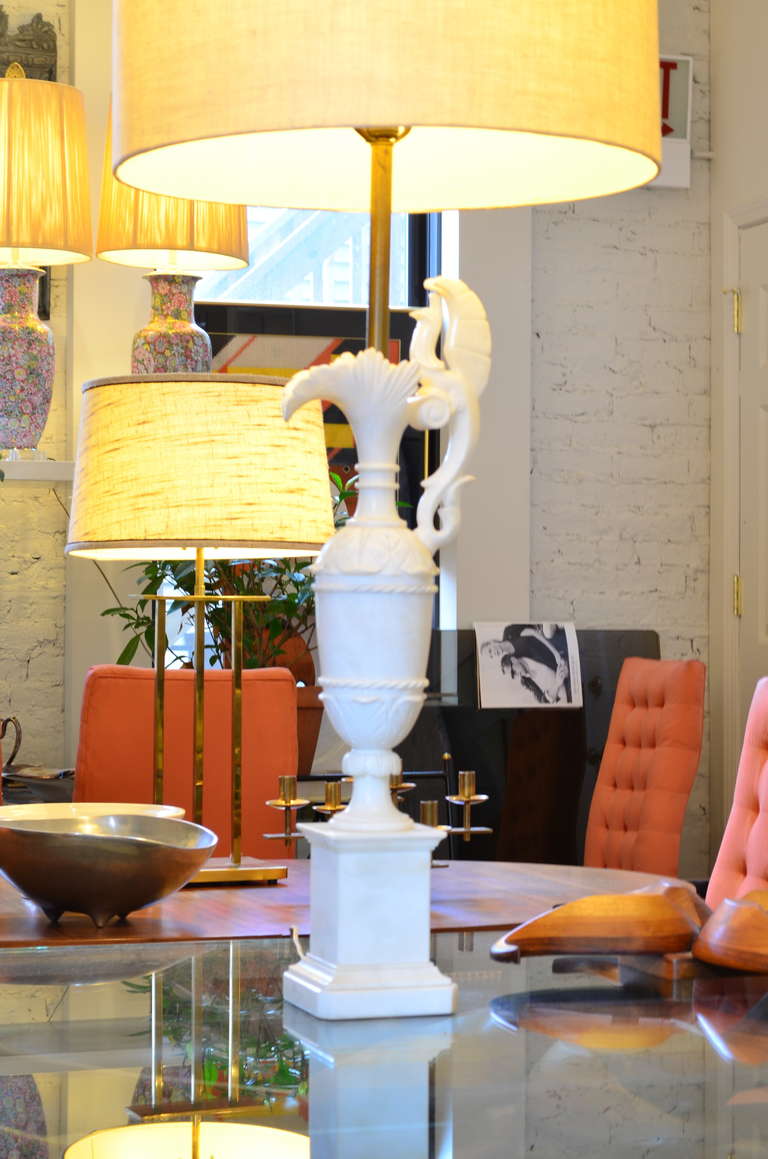 Alabaster Italian Ewer Style Lamp at 1stDibs