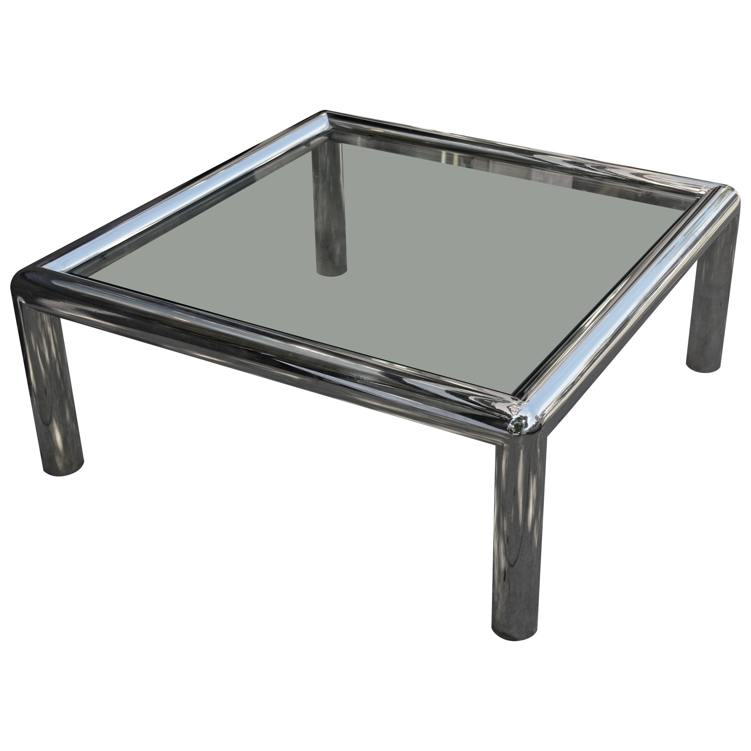Large-Scale Vintage Tubular Chrome Coffee Table at 1stDibs | vintage ...