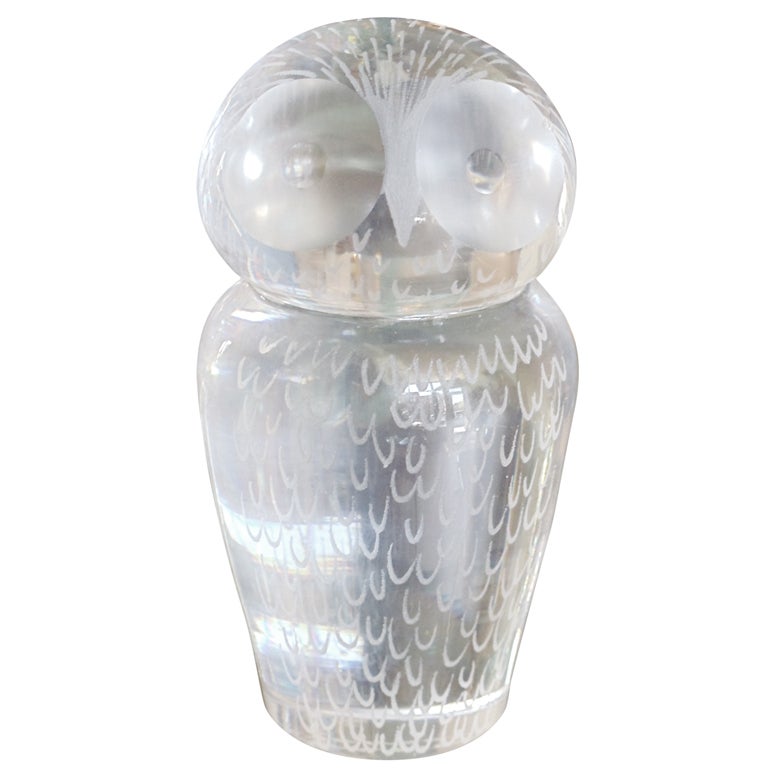 Kosta Crystal Owl at 1stDibs