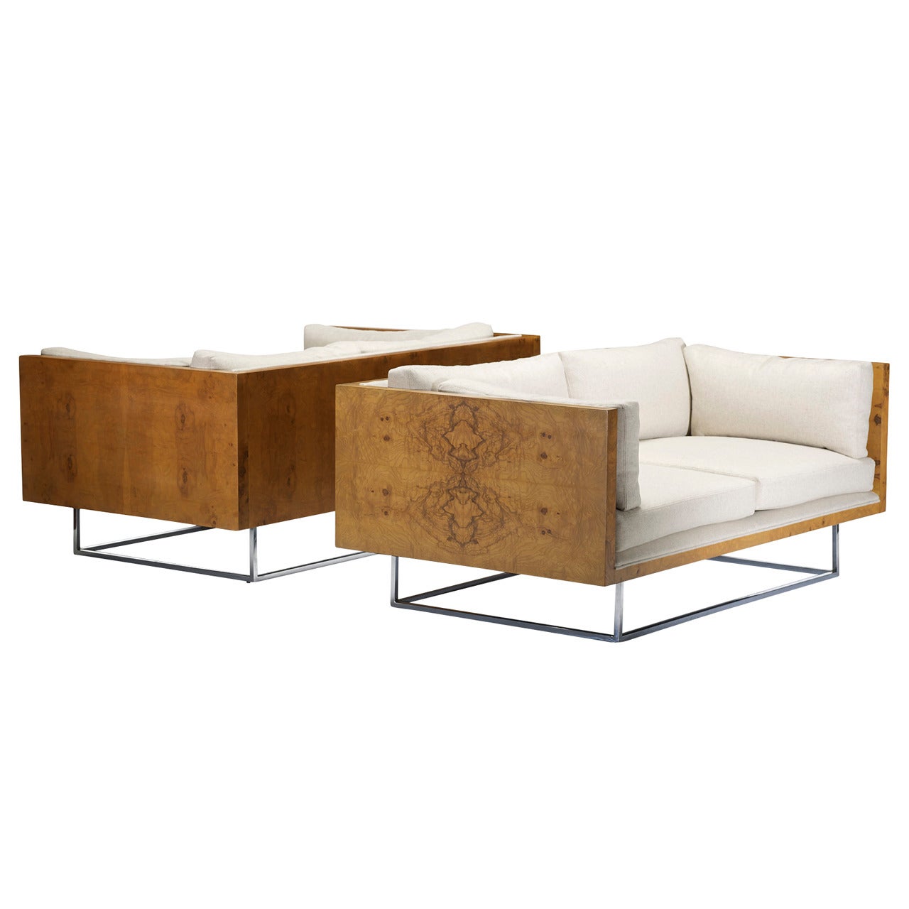 Settees Pair By Milo Baughman at 1stDibs
