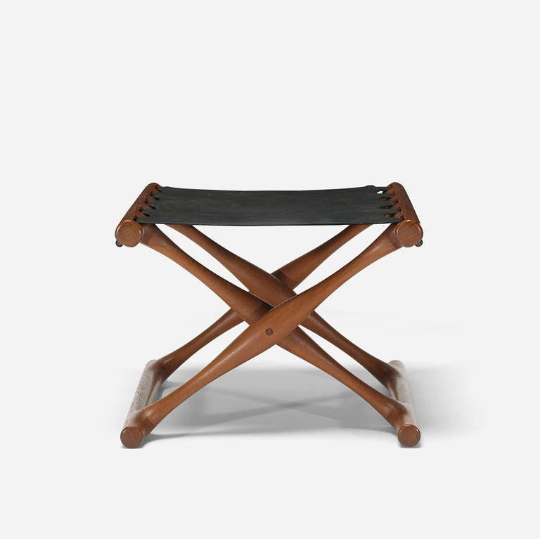 Guldhoj Folding Stool by Poul Hundevad For Sale at 1stDibs