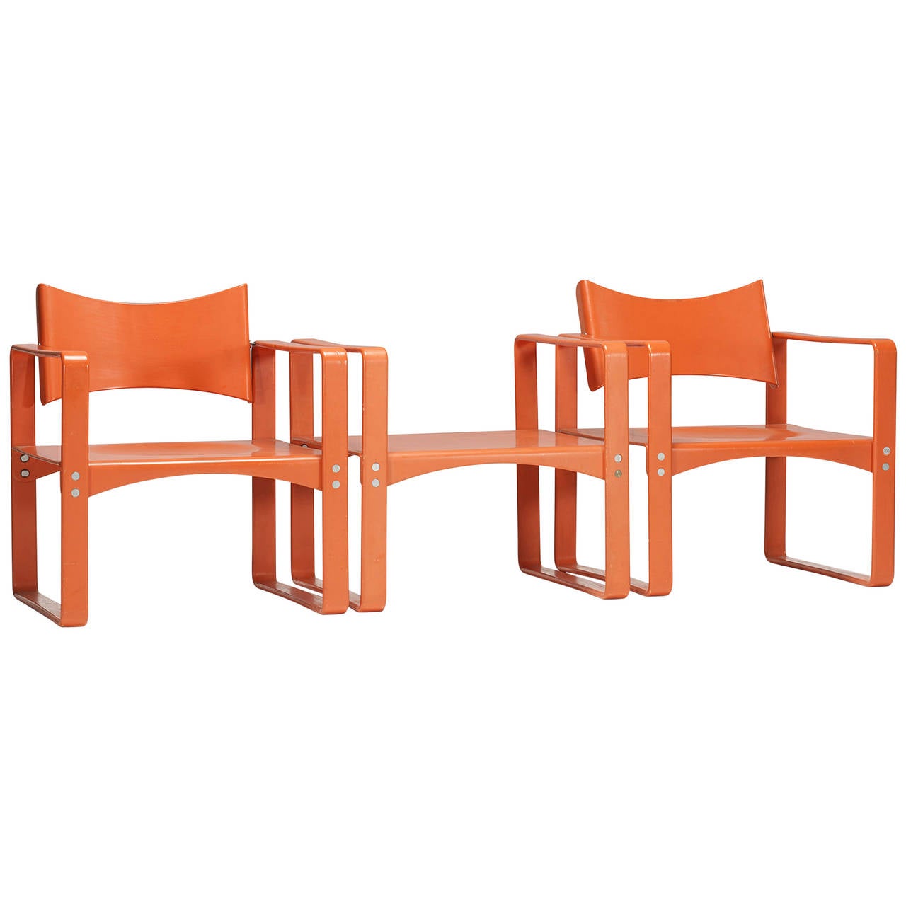 pair of armchairs, model 270F and stool, model 270H by Verner Panton ...