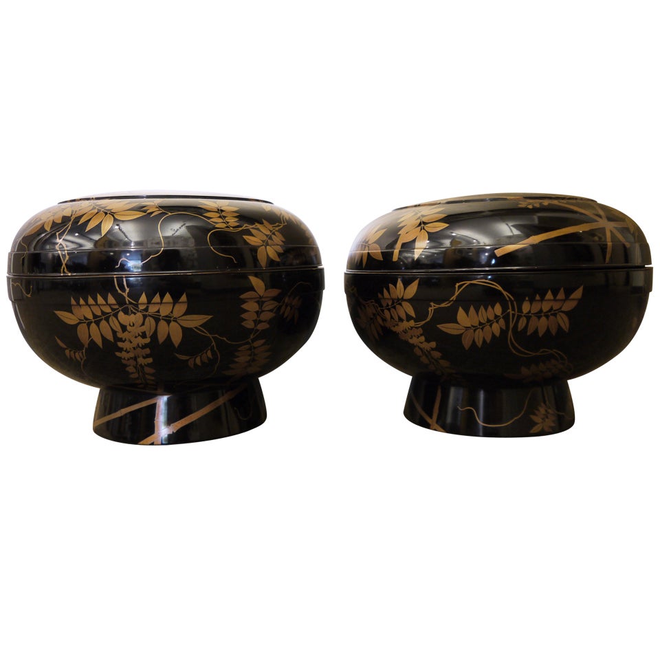 Pair Of Large Japanese Lacquer Boxes at 1stDibs