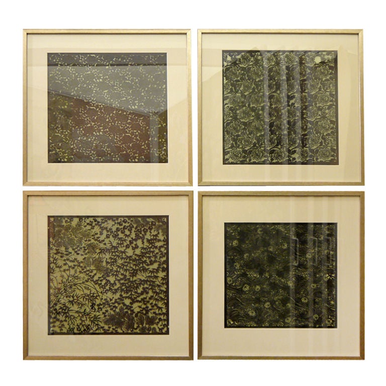 Set of four Japanese Katagami Stencil Patterns at 1stDibs | japanese ...
