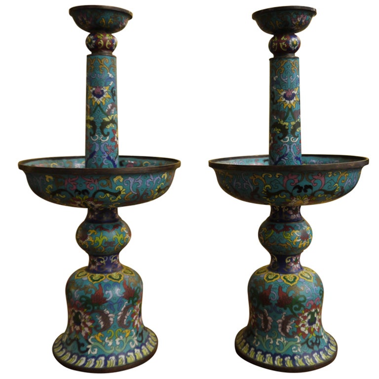 Pair of Chinese Candlesticks at 1stDibs