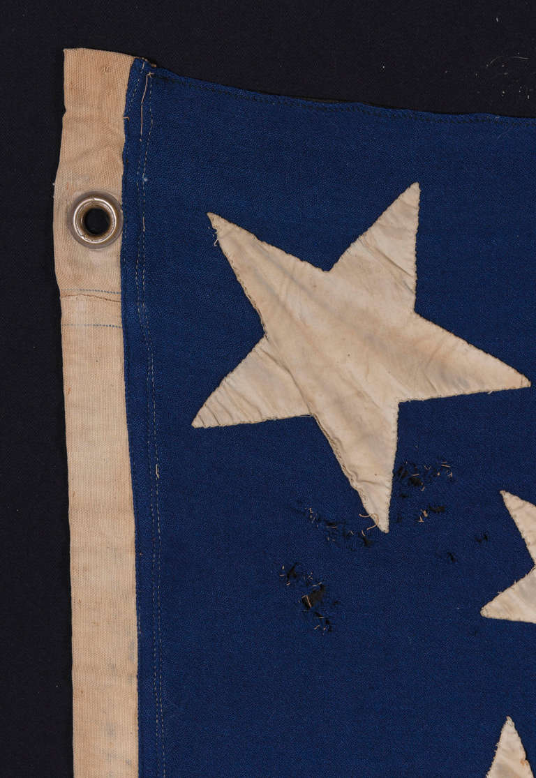 38 Star Flag, In Rare Oval Medallion with a Large Center Star at 1stDibs