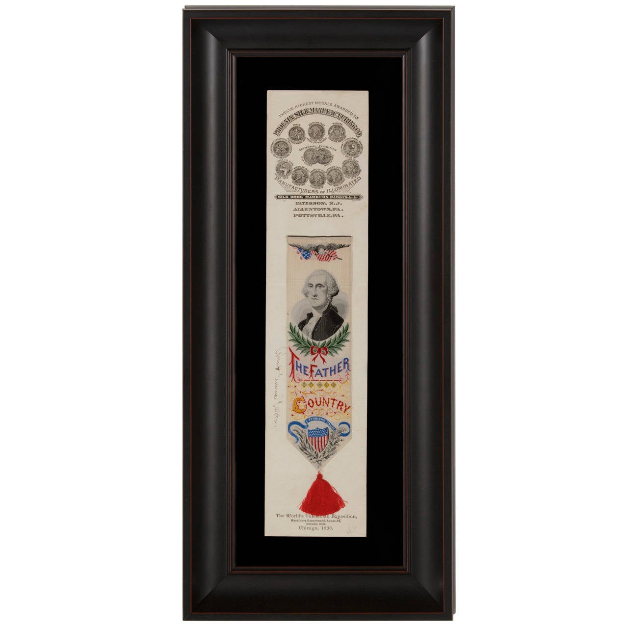 Stevengraph Bookmark with an Image of George Washington at 1stDibs