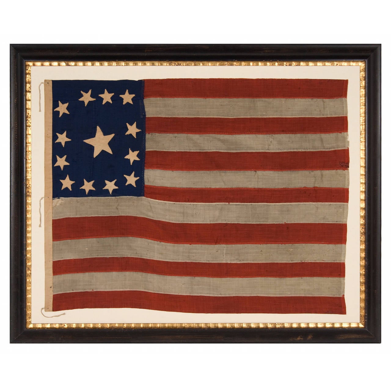 13 Star Flag With Stars in a Very Rare "Trumbull" Configuration at 1stDibs