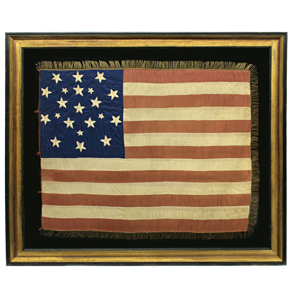 Exceptionally Rare And Early 21 Star American National Flag at 1stDibs