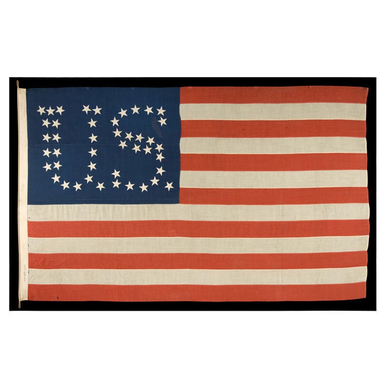 44 Stars Configured Into The Letters “u.s.” , Patented In 1890 at 1stDibs