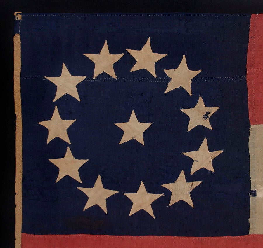 Rare Confederate 1st National Flag Stars And Bars With 12 Stars At