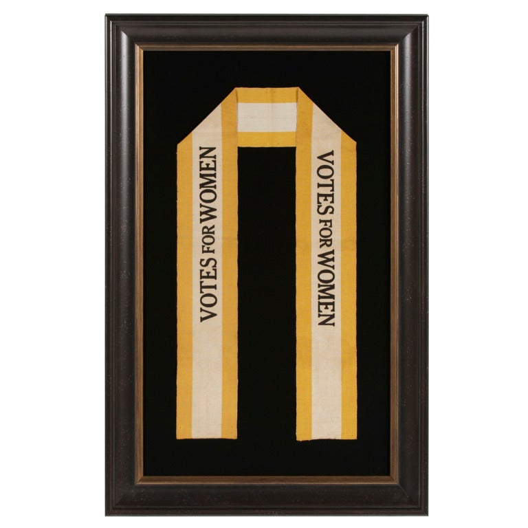 Rare Suffragette Sash Made of Silk Ribbon at 1stDibs