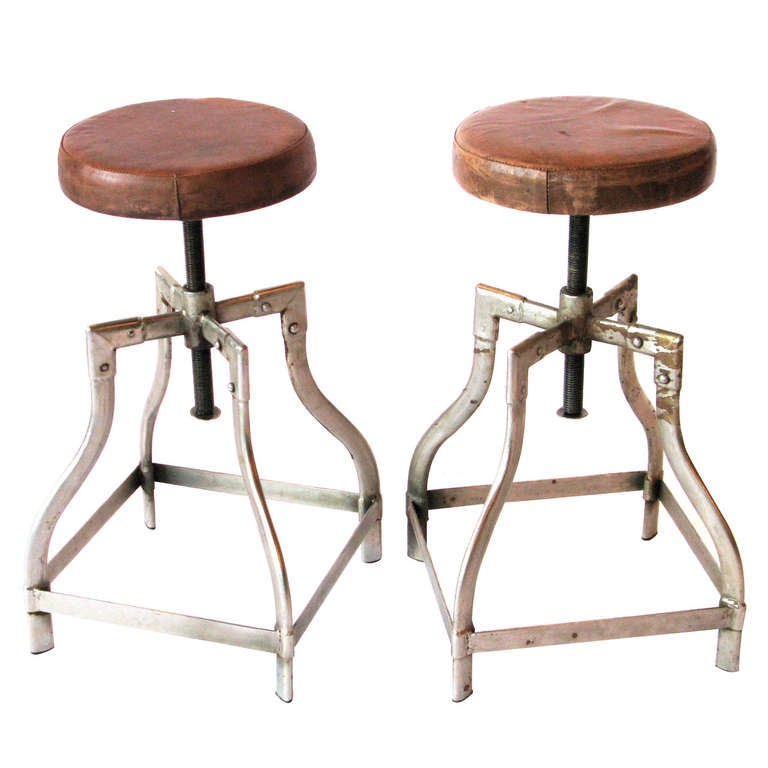 4 Leg Industrial Reproduction Stools at 1stDibs